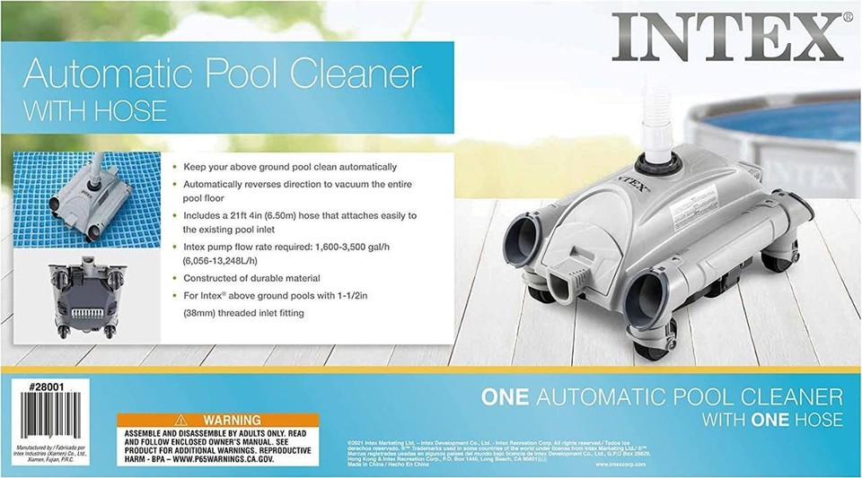 Intex Automatic Robot Swimming Pool Vacuum Cleaner for Above Ground ...