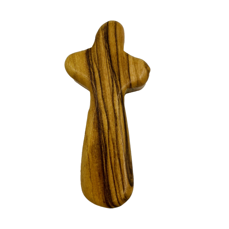 6 - Olive Wood Cross Pendant Comfort Healing Handheld Clinging Prayer ...