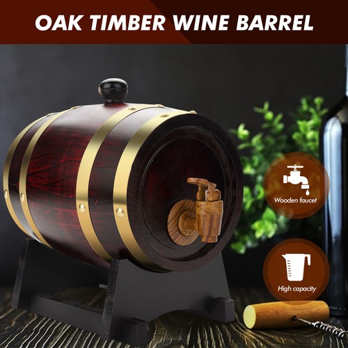 1.5L Oak/Timber/Wooden/Wine Barrel Beer Whiskey Rum Brewing Port Kegs ...