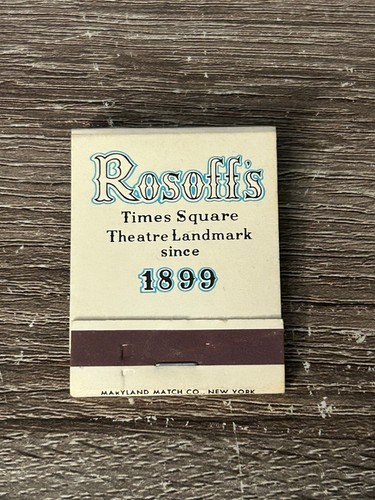 VINTAGE MATCHBOOK ROSOFF'S RESTAURANT. TIMES SQUARE NYC FRONT STRIKE ...