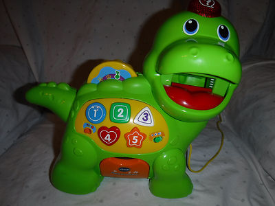 Vtech Chomp & Count Interactive Dino 5 Chips Heavy Duty Toy 12" Pull ...