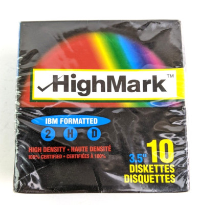HighMark 2HD IBM Formatted 3.5 microdiscs floppy New Sealed 10 pack | eBay