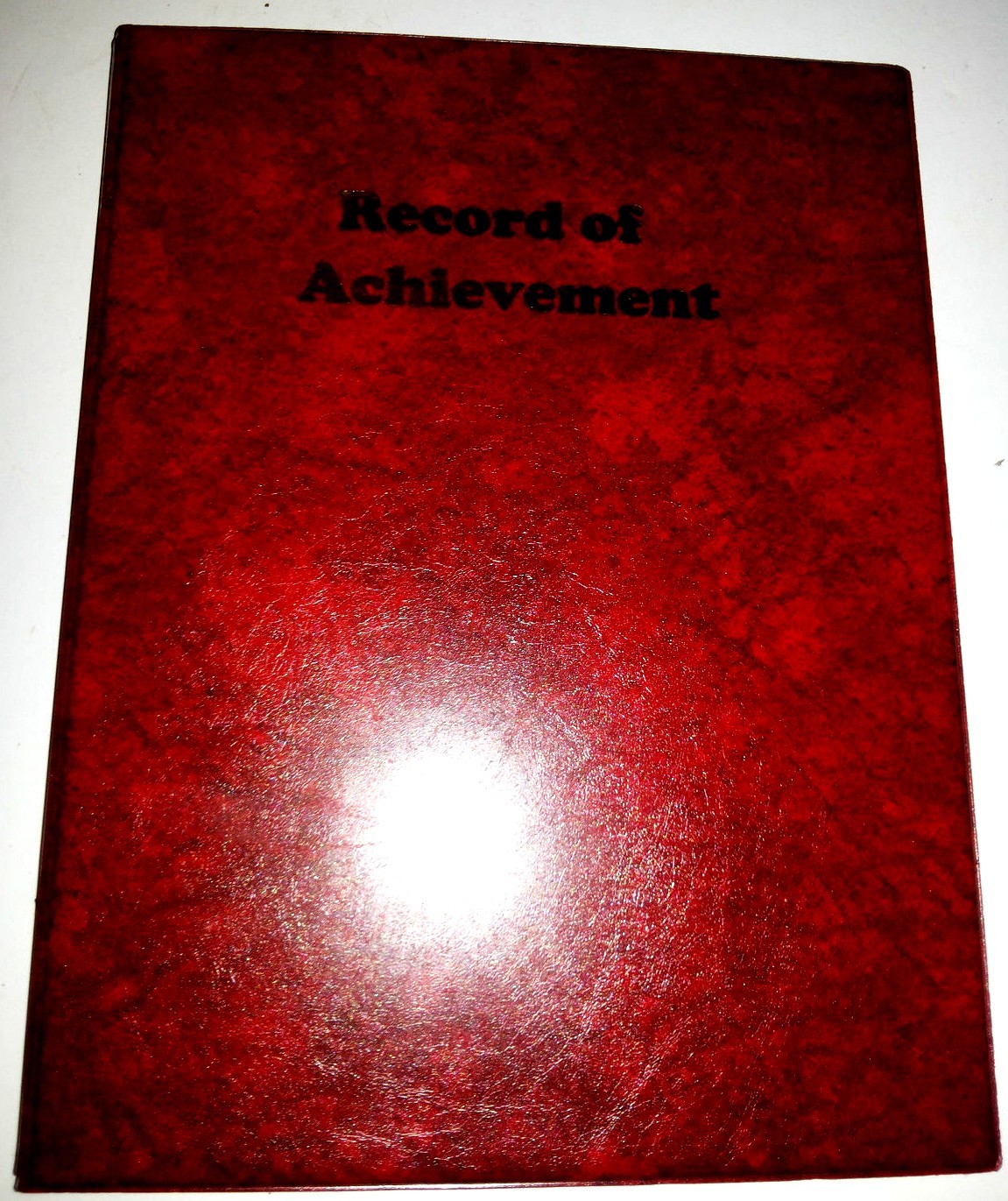 RECORD OF ACHIEVEMENT A4 FOLDER NEW (RED LEATHER LOOK PVC) NEW PRINT ...