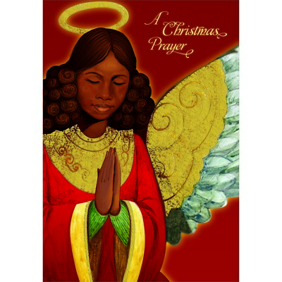 Praying Angel with Foil Wings African American Box of 15 Christmas ...