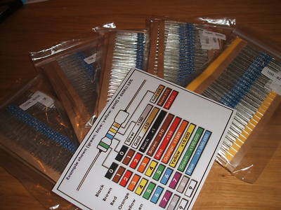 1500 MR25 Metal Film Resistor Kit 1% 1/4 w E24 11R- 910K Full ...