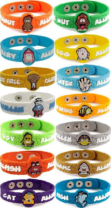 AllerMates Allergy Wristbands Alert Medical ID Silicone Bracelet ...