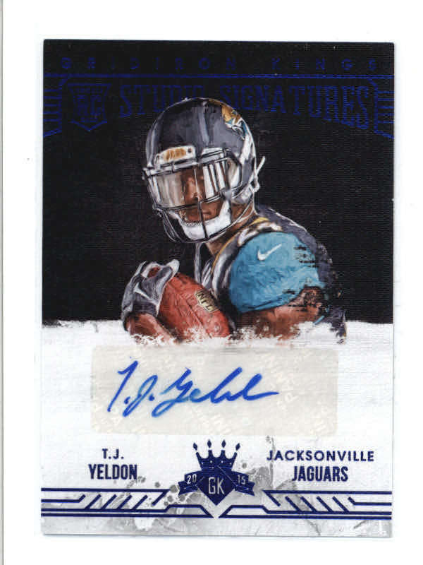 T.J. YELDON 2015 GRIDIRON KINGS GRIDIRON ART BLUE AUTOGRAPH AUTO RC ...