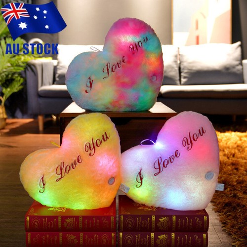 Light Up LED Love Heart Plush Toy Soft Plush Stuffed Luminous Love ...