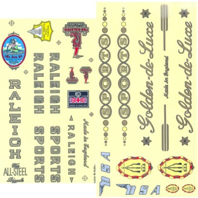 2 PCS DECAL RALEIGH BSA BICYCLE VINTAGE BIKE PART STICKER CYCLING SPORT ...