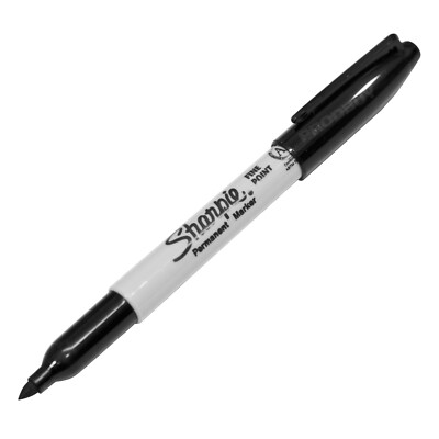 Set of 5 Black Sharpie Fine Permanent Marker Pen DVD Writing Box Water ...