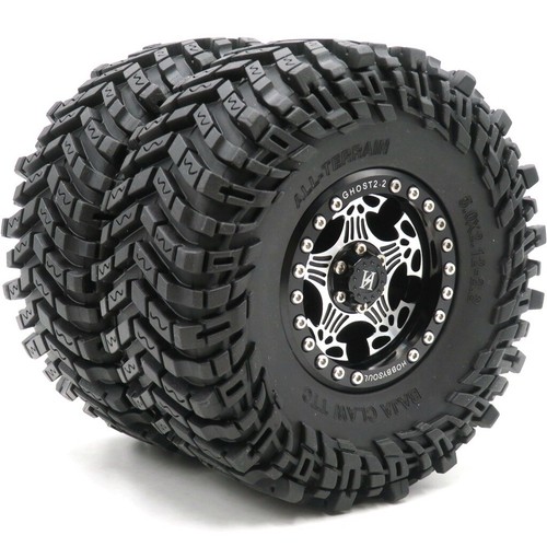 2x RC 2.2 Tire Tyre 127mm & Alloy 2.2 Beadlock Wheels For RC Crawler ...