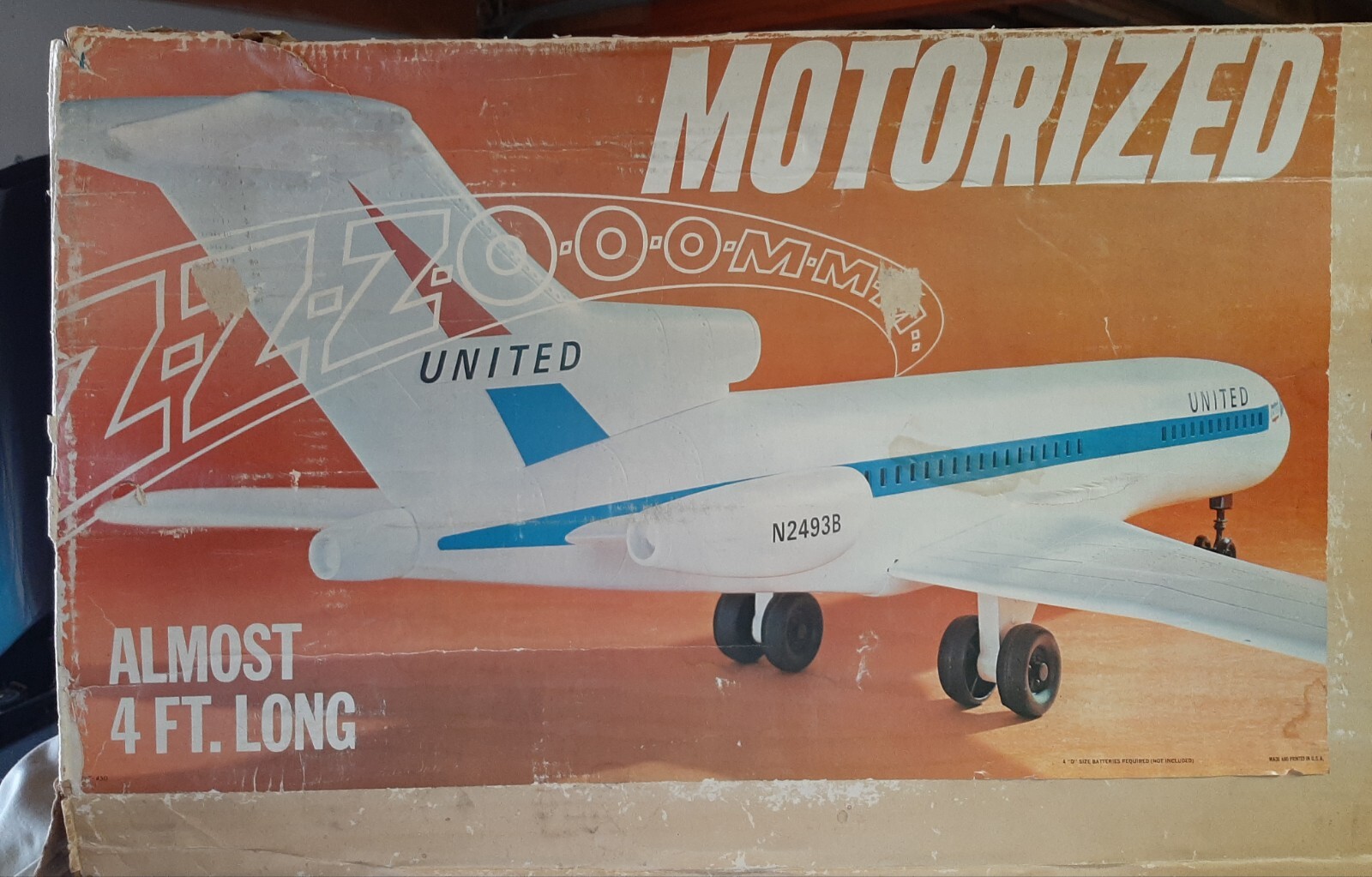 VINTAGE 1969 REMCO 727 UNITED JET AIRLINER BOXED RARE AIRPLANE POWER ...
