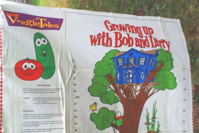 Growing up with Bob & Larry Growth Chart Fabric Panel Sewing Craft ...