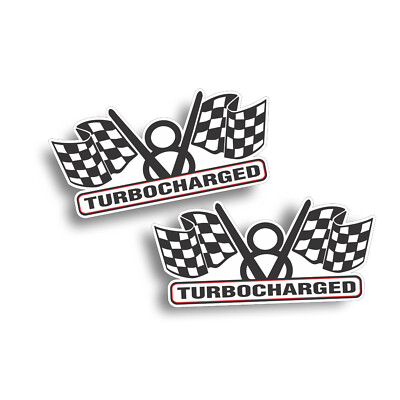 2X Turbocharged Engine Decal for Turbo Charged Air Cleaner Muscle Race ...