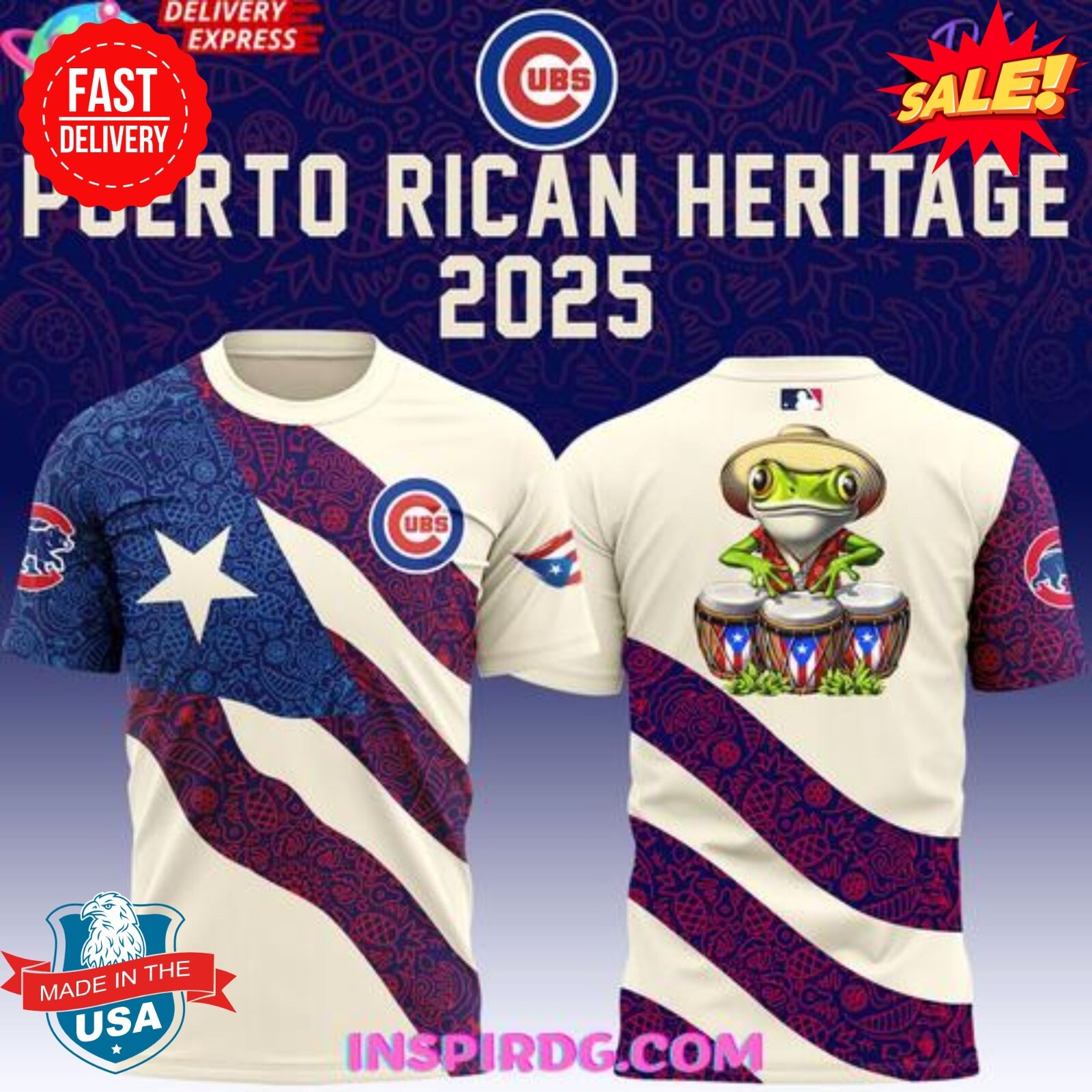 Chicago Cub Puerto Rican Heritage 2025 3D T-Shirt S-5XL | eBay