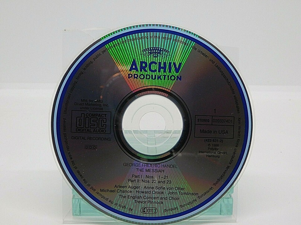 CD Handel Messiah The English Concert Trevor Pinnock Archiv Productions ...