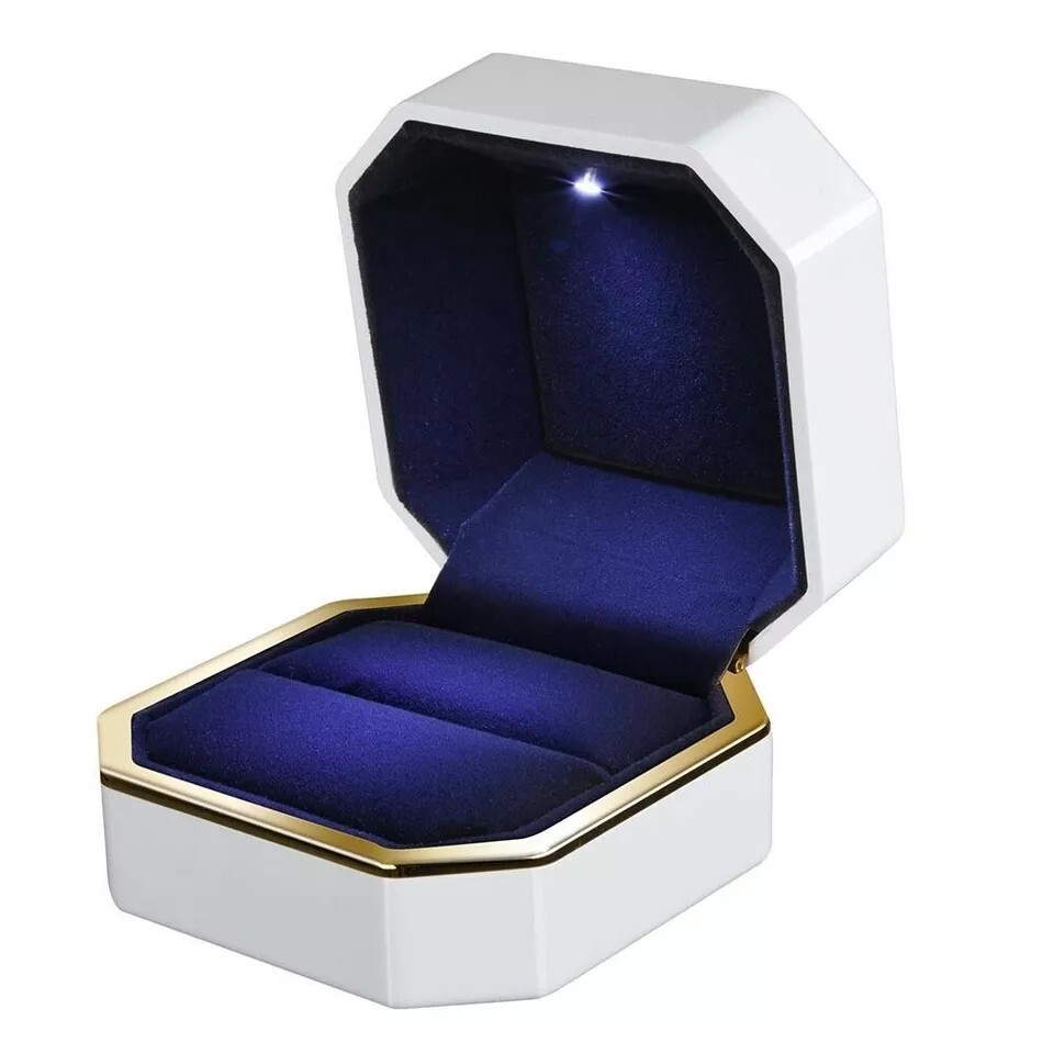 Diamond Ring Box with Led Light Jewelry Box Wedding Proposal Engagement ...