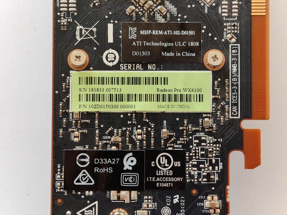 AMD Radeon Pro WX 4100 | 4GB GDDR5 | 4 x Mini DP | Graphics Card Low ...
