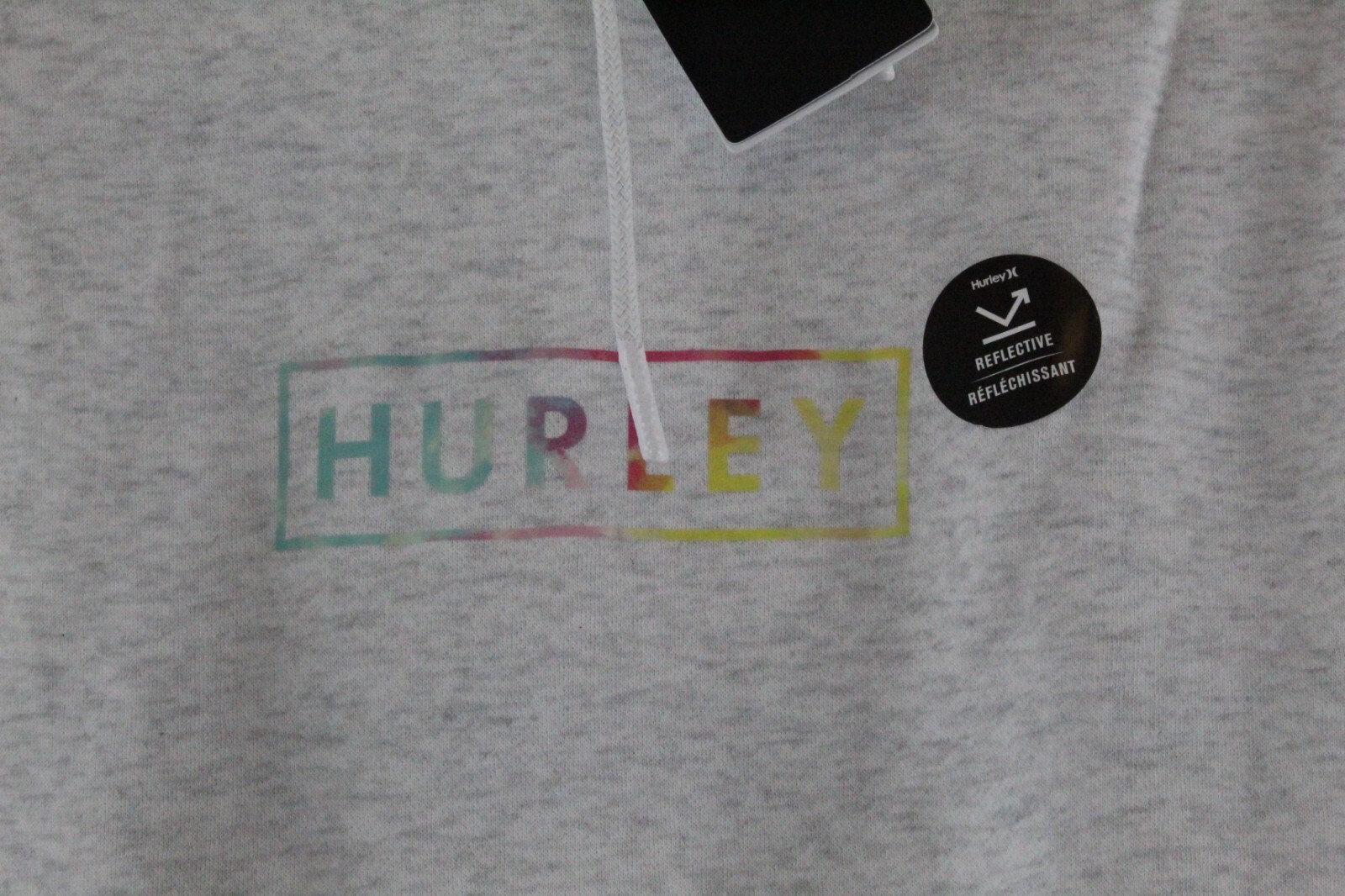 Men's Fleece Pullover Hoodie Sz Small HURLEY Multi Boxed Logo White ...