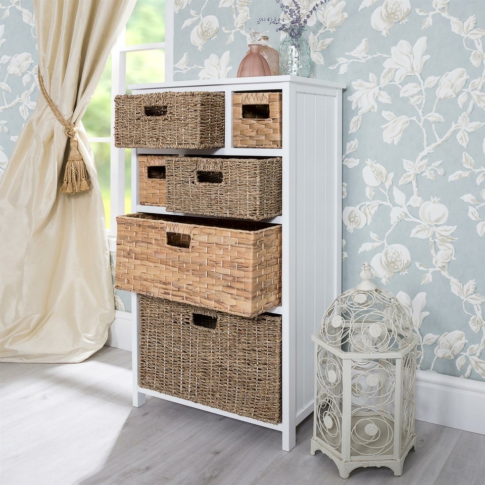 Basket Storage Unit Large Chest of Drawers Bathroom Hallway Tetbury ...