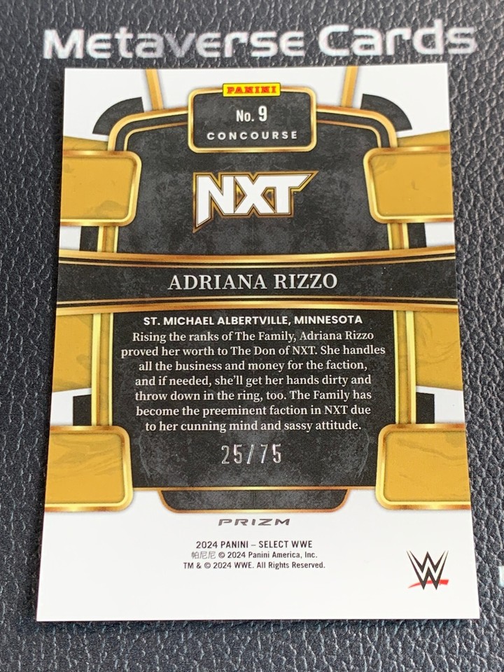 2024 Select WWE Adriana Rizzo RC Rookie Concourse Neon Green /75 NXT | eBay