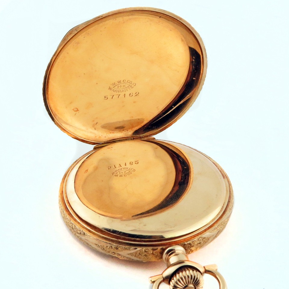 Elgin 16s 14K Gold Multi-Color Hunter HC Great White Fleet Pocket Watch ...