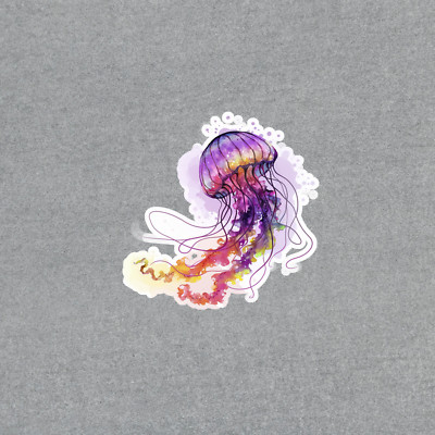 Vibrant Watercolor Jellyfish Sticker - Colorful Ocean Animal Decal ...