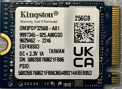 Kingston New Open Box 256GB 2230 SSD M.2 NVMe Steam Deck Surface ...