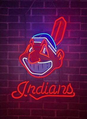 Cleveland Indians Chief Wahoo Bar 20"x16" Neon Sign Light Lamp HD Vivid ...