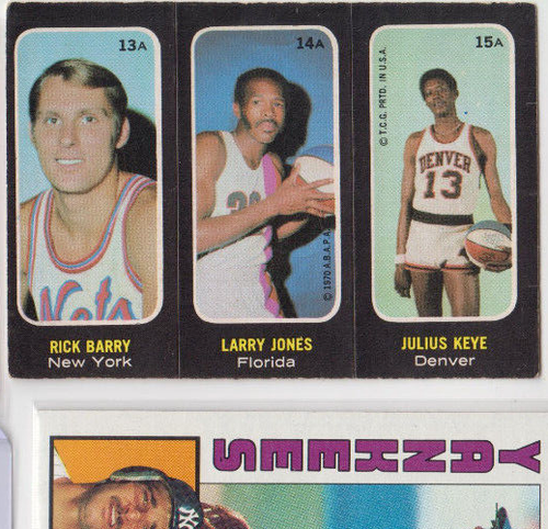 1971-72 Topps Trios #13A Rick Barry ROOKIE / 14A Larry Jones / 15A Julius Keye | eBay