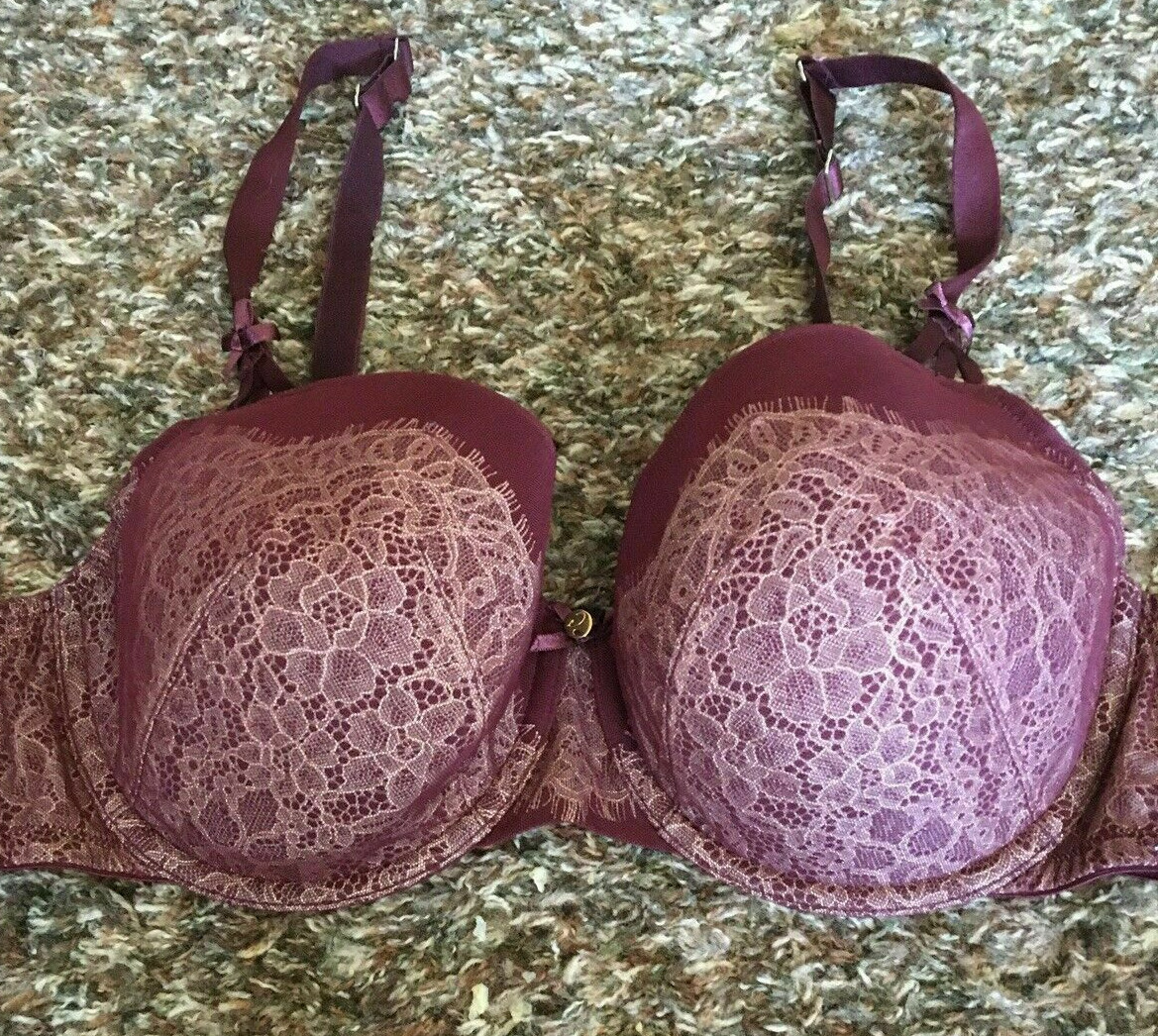 Excellent Cacique Size 42C Womens Balconette Bra Maro… - Gem