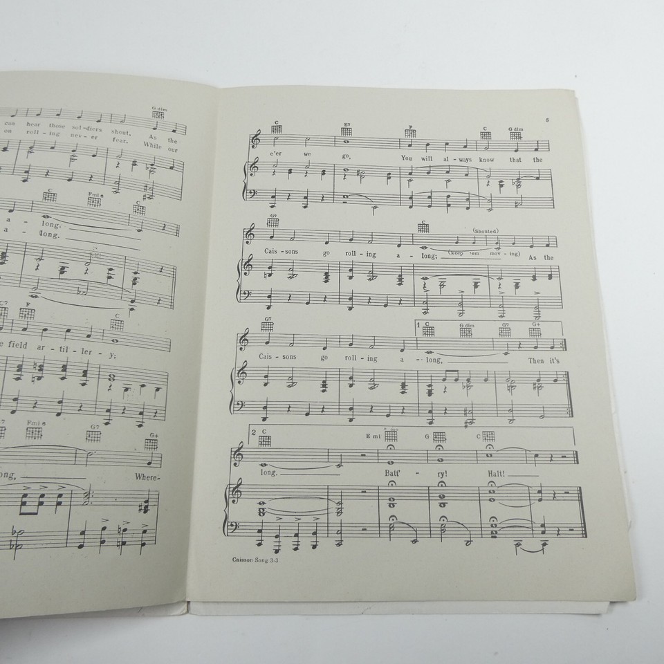 The Caissons Go Rolling Along The U.S. Army Song Sheet Music Vintage ...