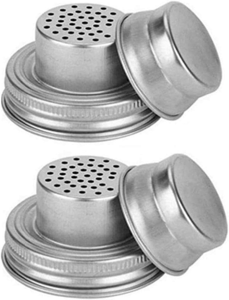 Stainless Steel Mason Jar Shaker Lids with Silicone Seals for Dredge ...