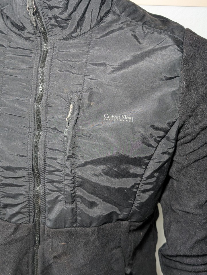 Calvin Klein Performance Hybrid Fleece Jacket - Black - Size S | eBay UK
