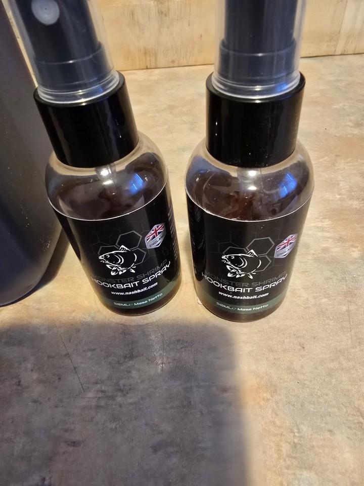 Nash Squid Syrup Bait Scopex 1 Litre Plus 2 X Monster Shrimp Hookbait ...