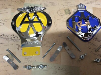 CLASSIC AA CAR BADGE BAR FITTING AND RAC BADGE SERIAL NUMBER ...