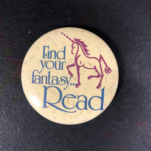Vintage Pinback Button Pin Badge '80s Unicorn Find Your Fantasy Read | eBay