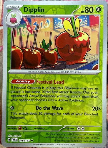 Pokemon TCG - Dipplin Reverse Holo - 018/167 - Twilight Masquerade | eBay