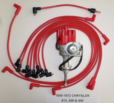 1959-1972 440 CHRYSLER Small Female Cap HEI Distributor + RED Spark ...