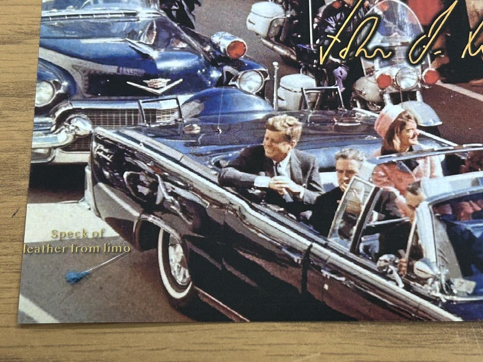 President John F. Kennedy Bloodstained Leather Speck Relic JFK Piece ...