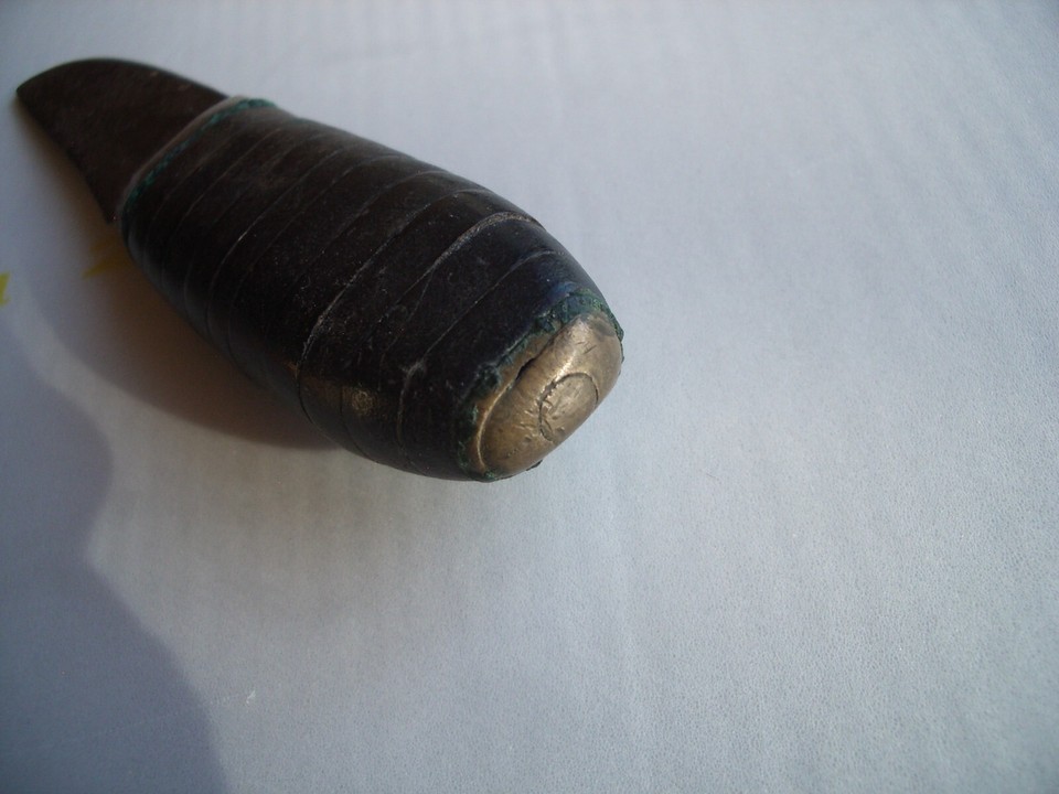 Antique American Indian Forged Skinning Knife. Brass Stacked Hide ...