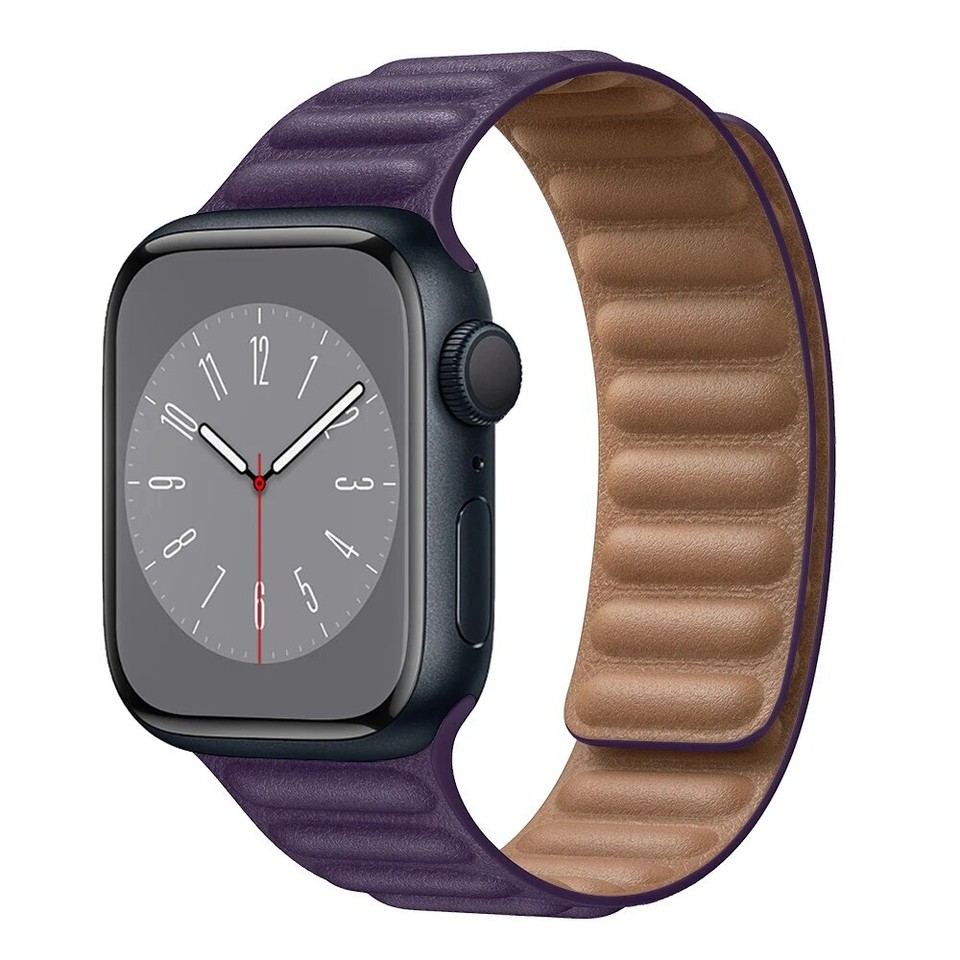 PU Leather Link Strap For Apple Watch Band Magnetic Loop iWatch Series ...