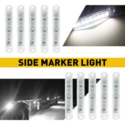 10pcs LED Side Marker Indicators Lights Waterproof White Car Truck SUV ...