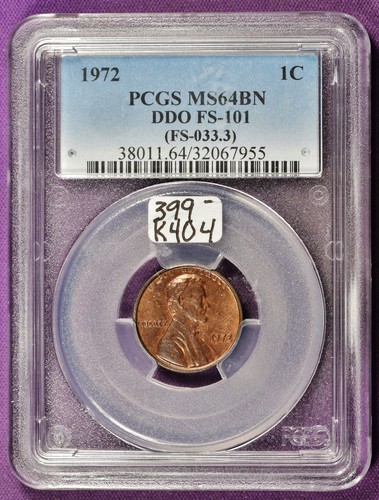 1972 Lincoln Head Cent. FS-101 DDO. In PCGS Holder. MS 64 BN. k404 | eBay