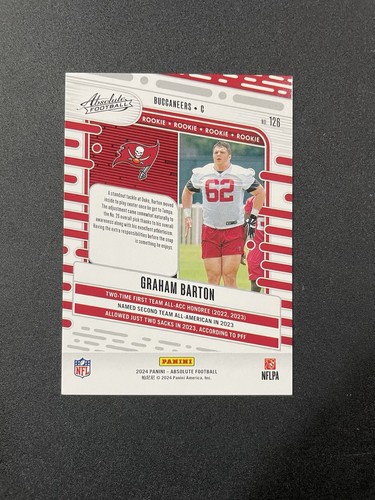2024 Panini Absolute Football Graham Barton Orange Mosaic Rookie Card ...