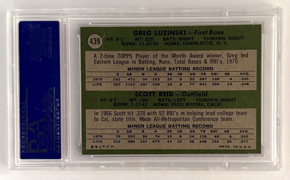 1971 TOPPS #439 GREG LUZINSKI ROOKIE PHILLIES PSA 8!!!🔥🔥🔥 | eBay