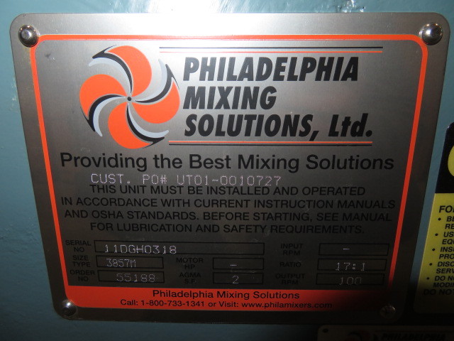 Philadelphia Mixing Solutions 3857M 17:1 100RPM Gear Reducer NEW | eBay