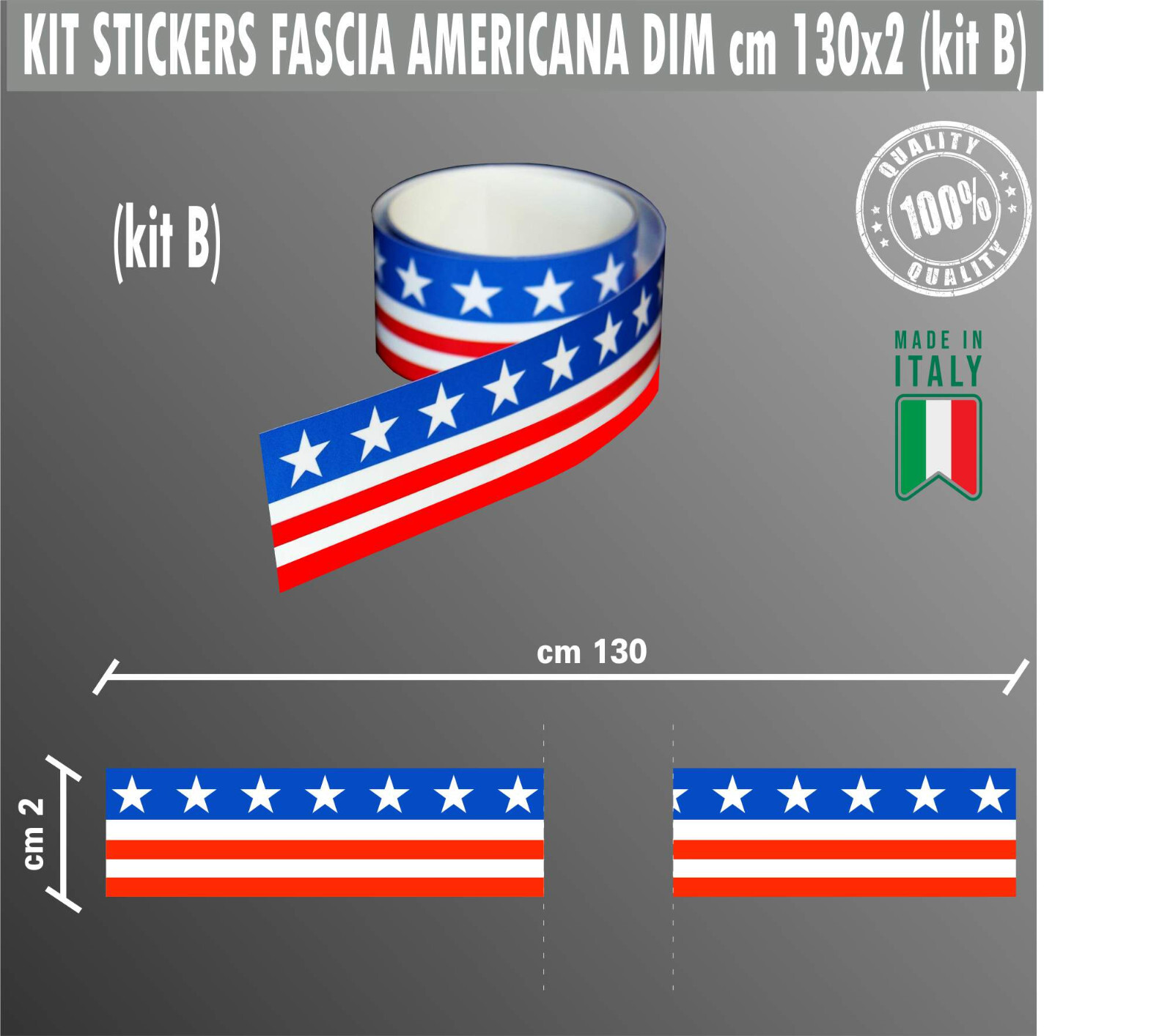 Fascia banda adesiva bandiera america americana stelle strisce in 4 ...
