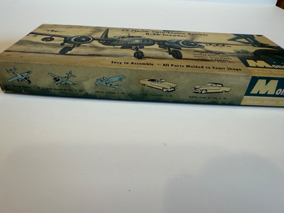 Monogram B-26 Invader Twin Engine Bomber Plane Plastic Model Kit 1955 ...