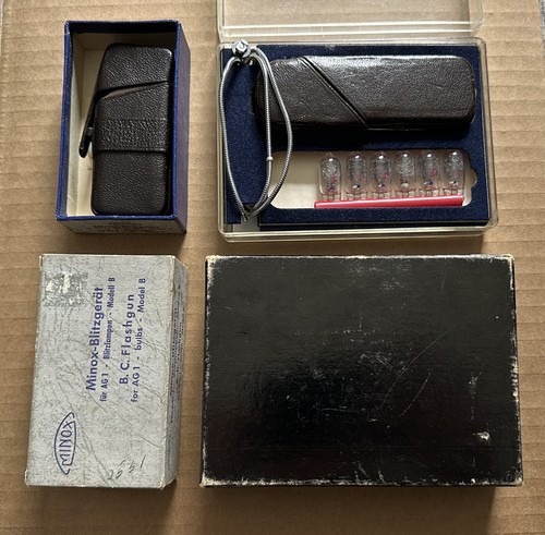 Vintage Minox B Spy Camera 9.5mm film With Flash Attachment and More | eBay
